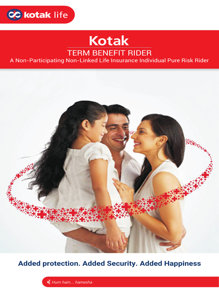 Kotak Term Benefit Rider Brochure Term Insurance Plan2 | PDF ...