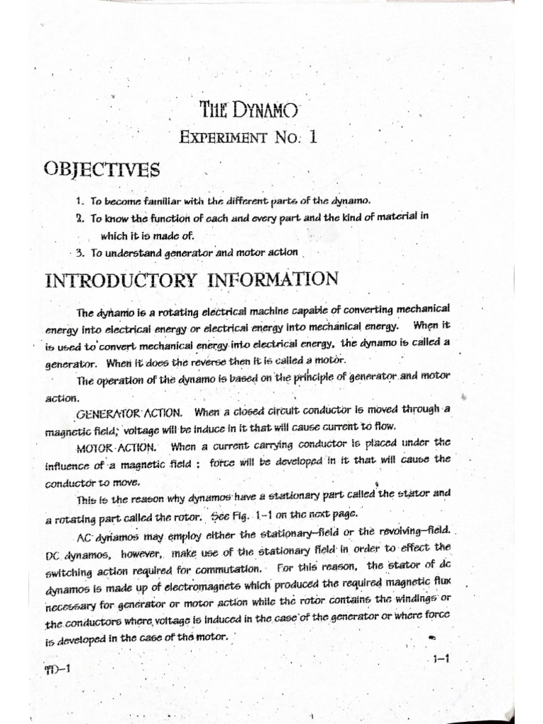 Exp 1 Dynamo | PDF