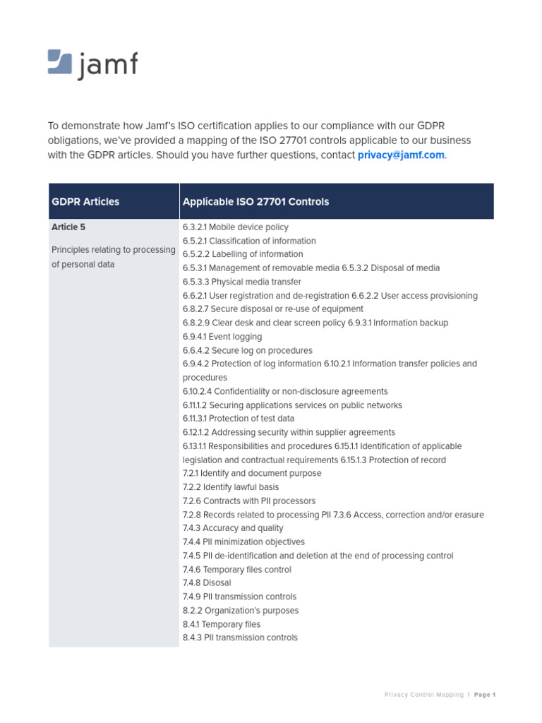 GDPR Mapped To ISO 27701 Controls | PDF | Information Security ...