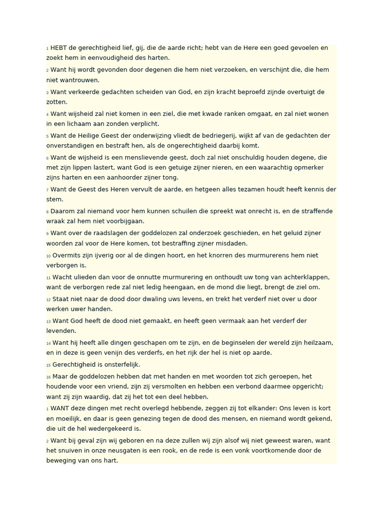 Het Boek Der Wijsheid 1 Salomo | PDF