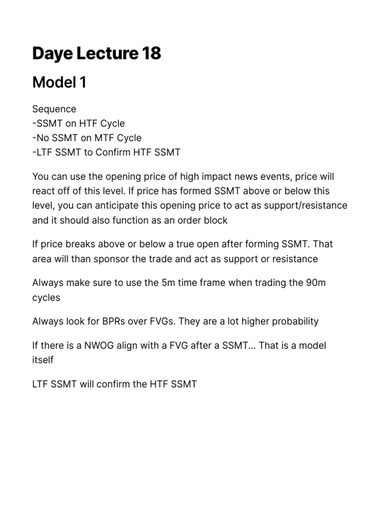 SSMT Trading Strategies Explained | PDF