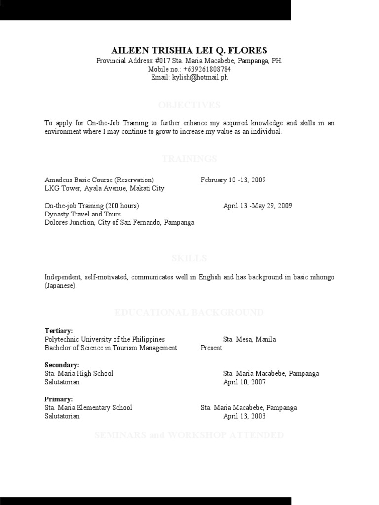 Aileen Trishia Lei Q. Flores Resume | PDF