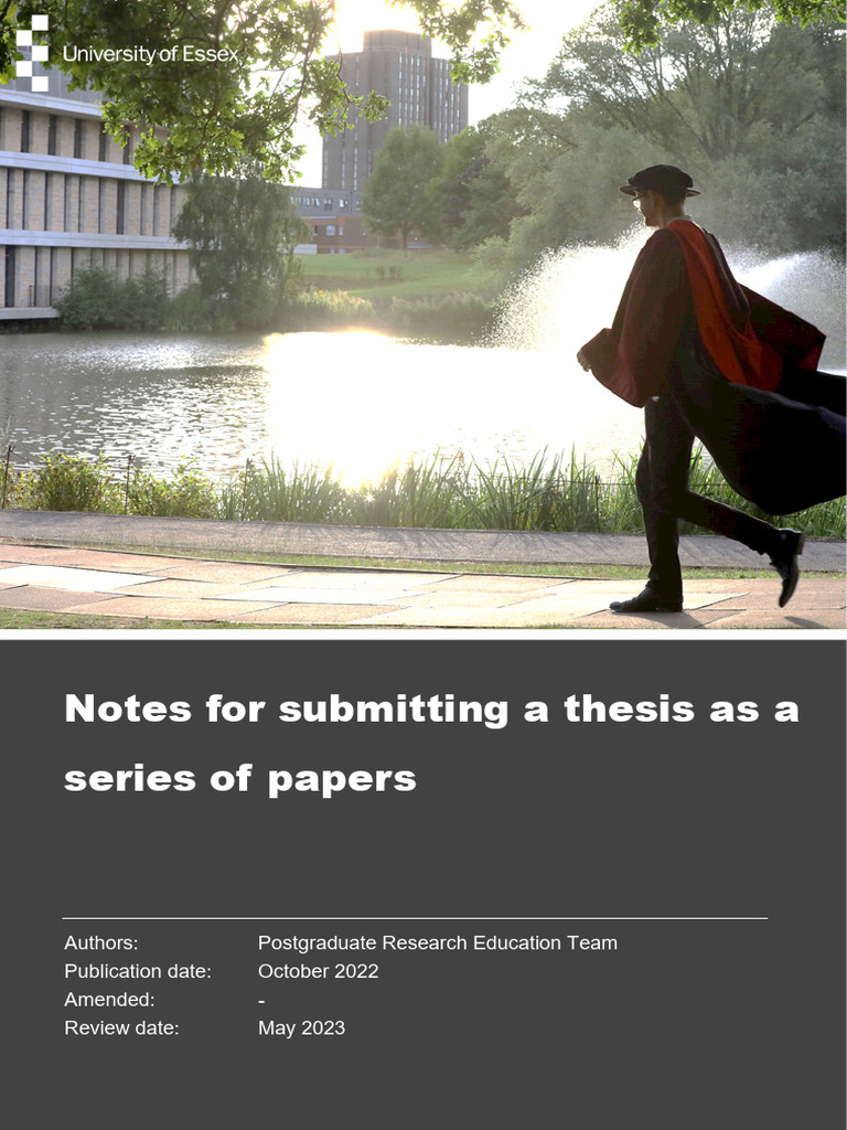 Guidance Notes Thesis by Papers | PDF | Thesis | Postgraduate Education