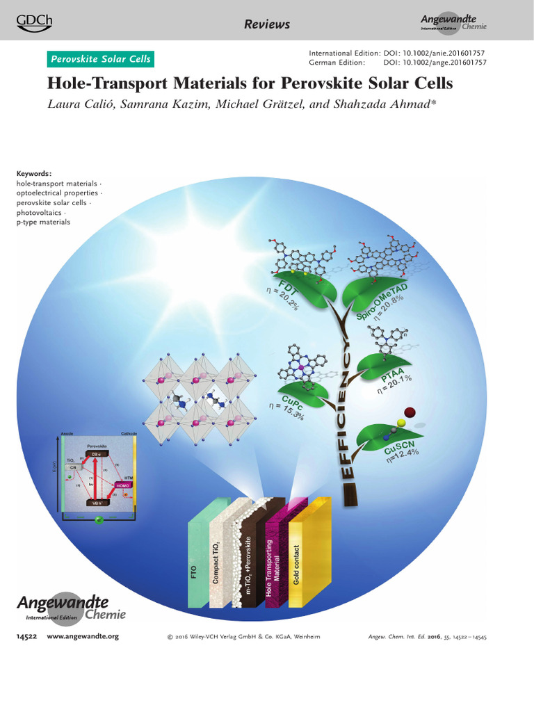 Pervokskite Solar Cell | PDF | Photovoltaics | Physical Chemistry