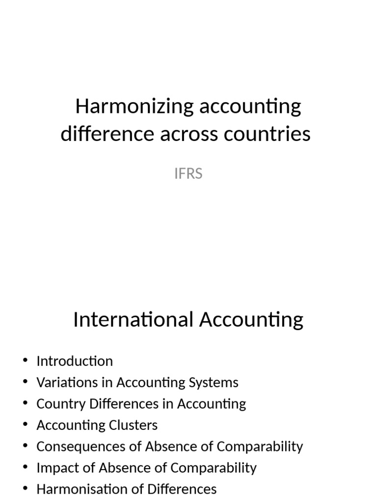 Harmonizing Accounting Difference Across Countries | PDF | Accounting ...