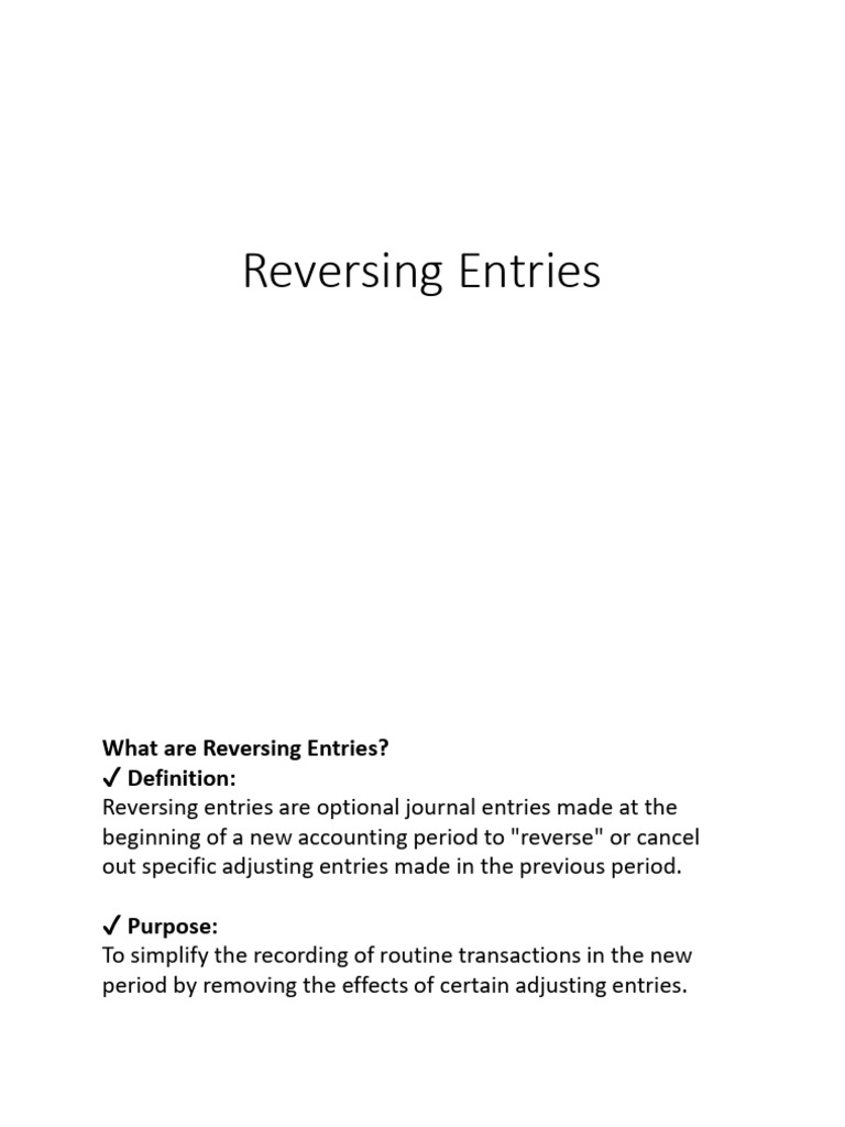 Are Reversing Entries Optional? | PDF