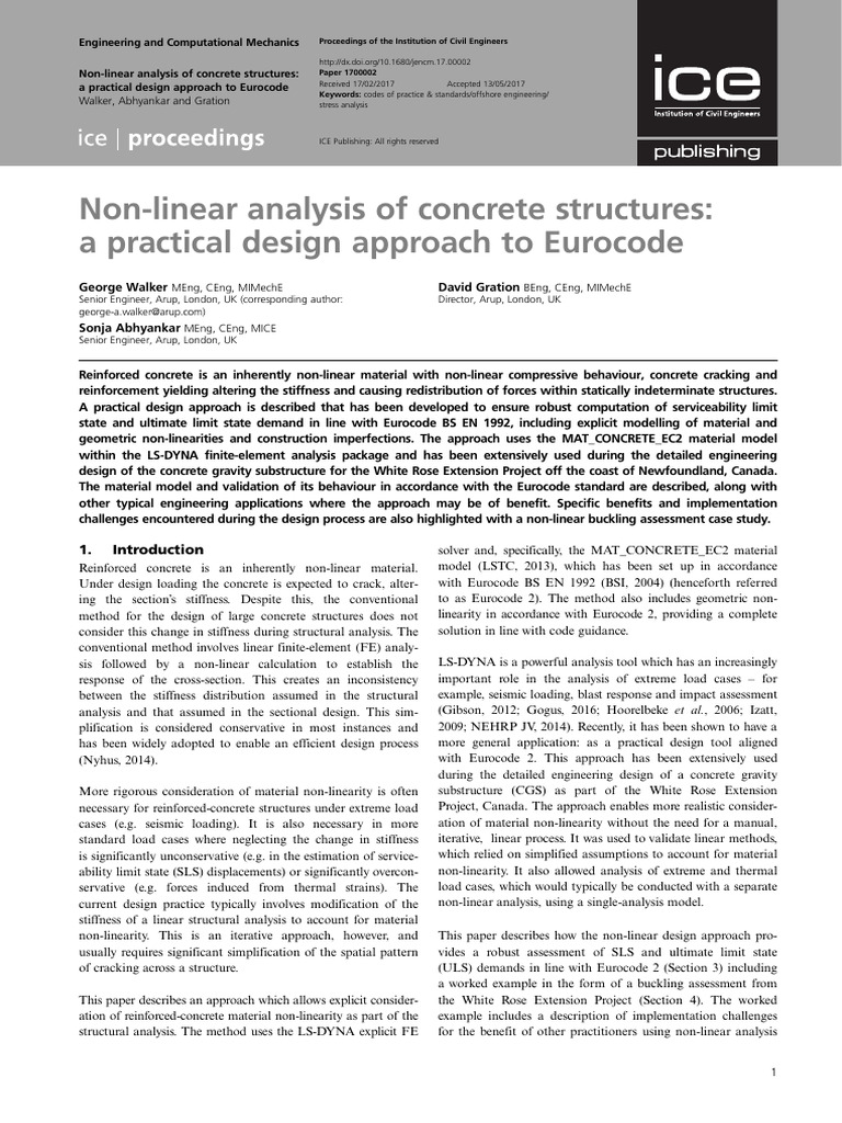 Non-linear Concrete Design with Eurocode | PDF | Buckling | Stress ...