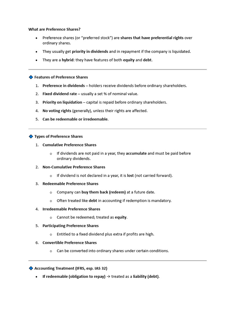 Understanding Preference Shares | PDF