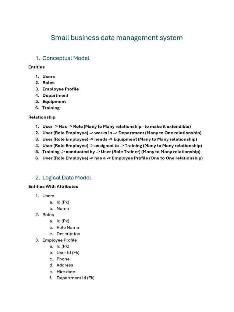 Small Business Data Management System | PDF | Information Retrieval ...