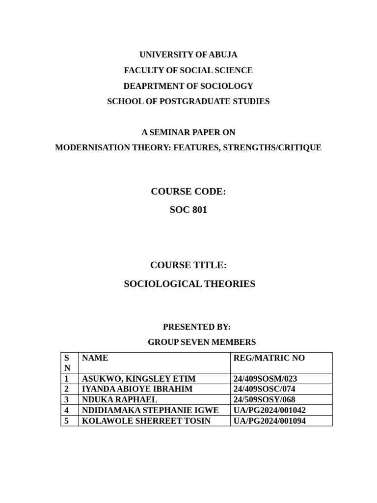 Modernization Theory: Features & Critique | PDF | Modernization Theory ...