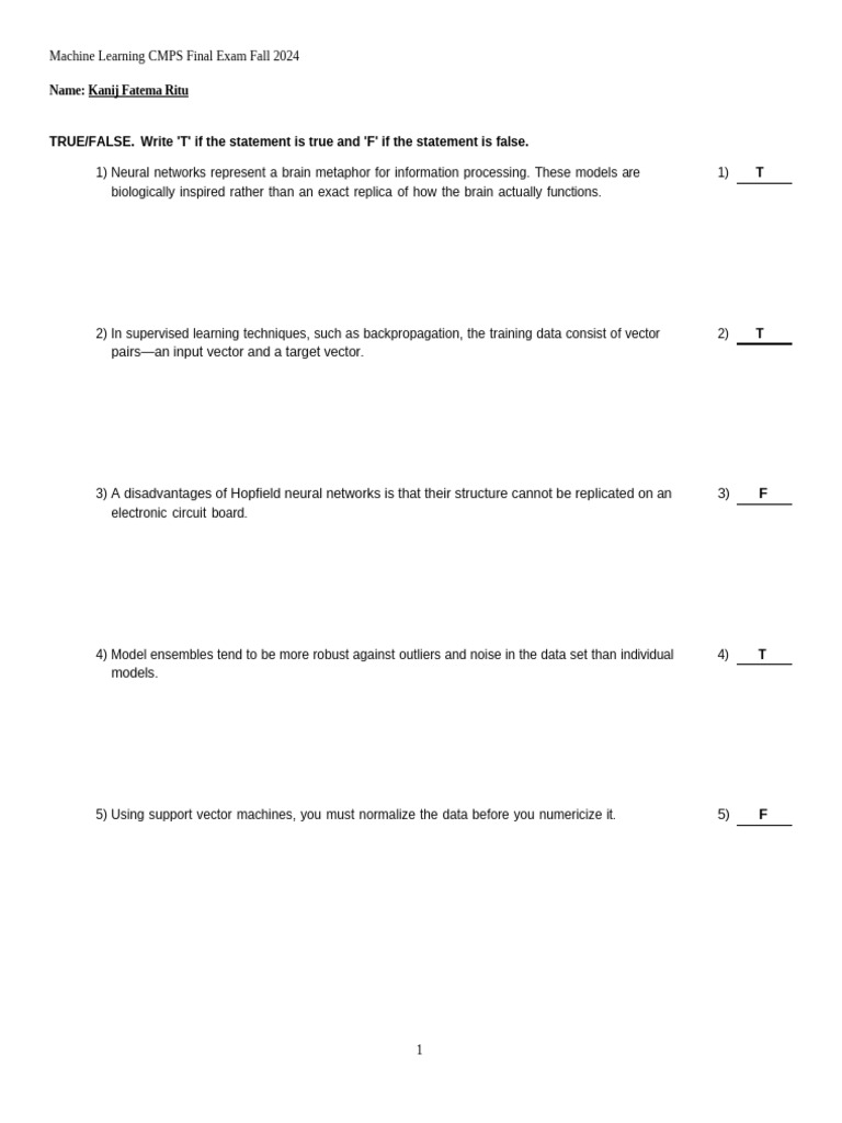 CMPS 530 Final Exam Fall 2024 | PDF | Support Vector Machine | Bayesian Inference