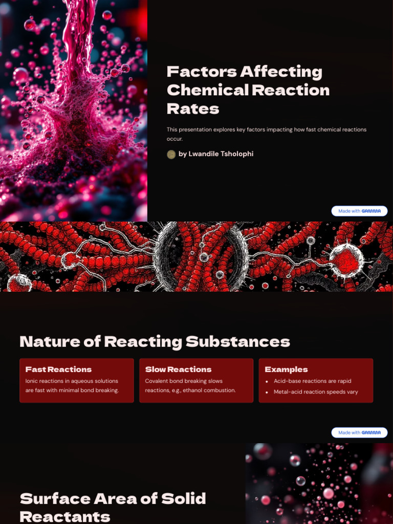Factors Affecting Chemical Reaction Rates | PDF | Reaction Rate ...