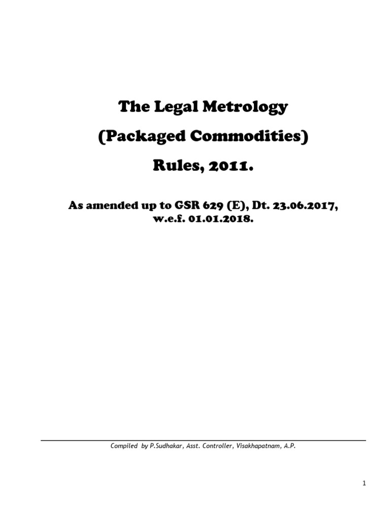 Legal Metrology Rules 2011 Overview | PDF | Retail | E Commerce