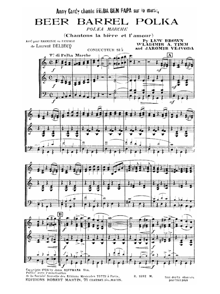 Beer Barel Polka (GR X) - Arr Laurent Delbecq | PDF