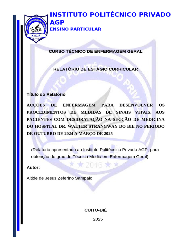 Modelo de Enfermagem Geral Final2024[1] | PDF | Enfermagem | Hospital