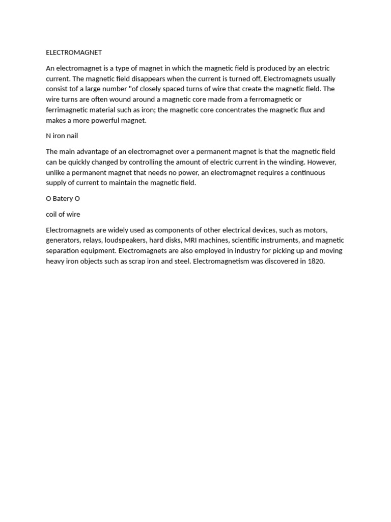 Electromagnet | PDF