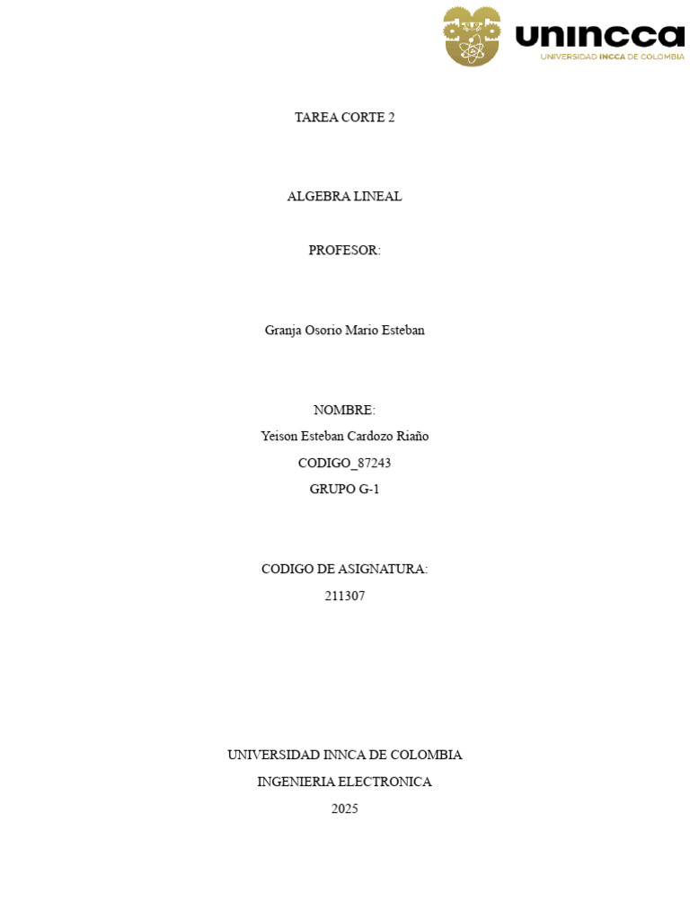 Ejercicios Tarea Corte 2 Yeison Cardozo | PDF