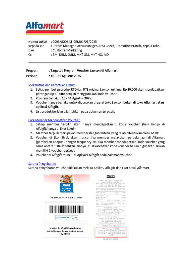 Juklak Lawson X Alfamart Voucher 16-31 Aug 25 | PDF