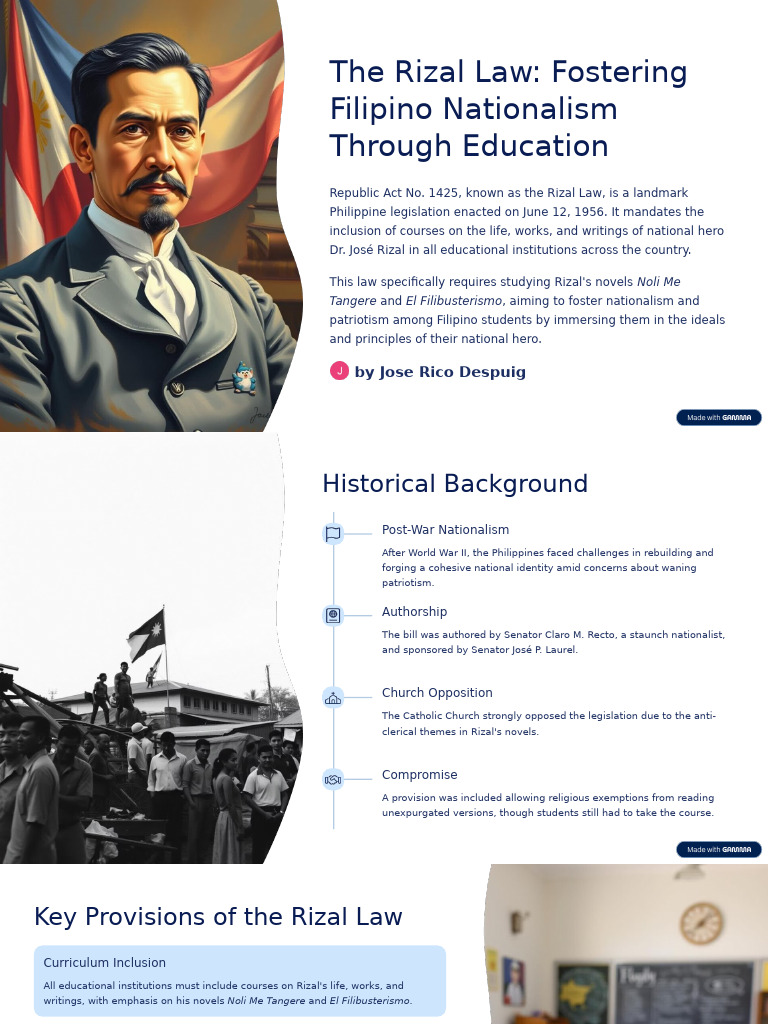 Rizal Law: Promoting Filipino Nationalism | PDF