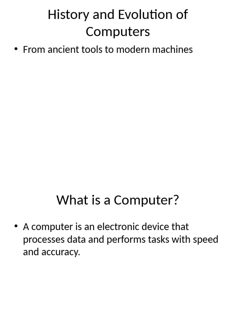 History and Evolution of Computers | PDF