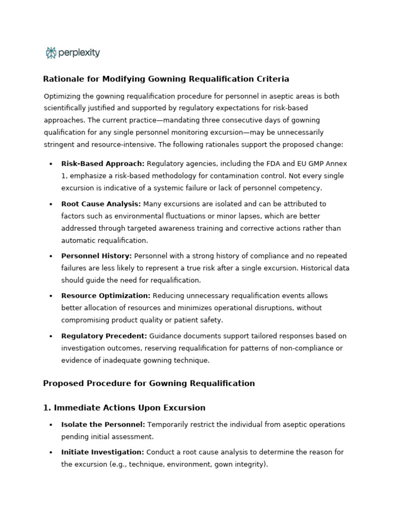 Gowning Requalification Criteria Update | PDF | Regulatory Compliance