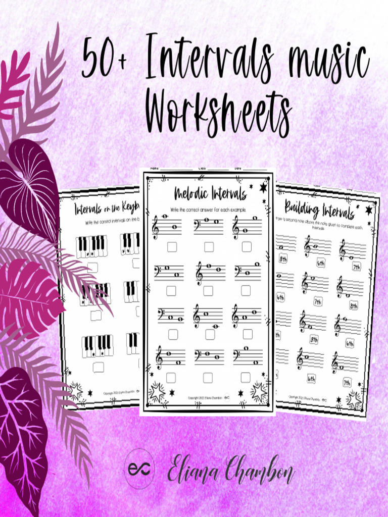 Intervals Music Worksheets for Students | PDF | Harmony | Interval (Music)