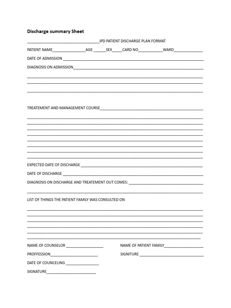 Hospital Death Summary Template | PDF | Patient | Public Services