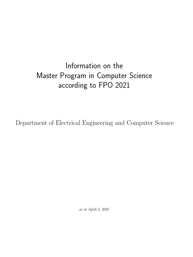 Master Computer Science Overview | PDF | Computer Vision | Embedded System