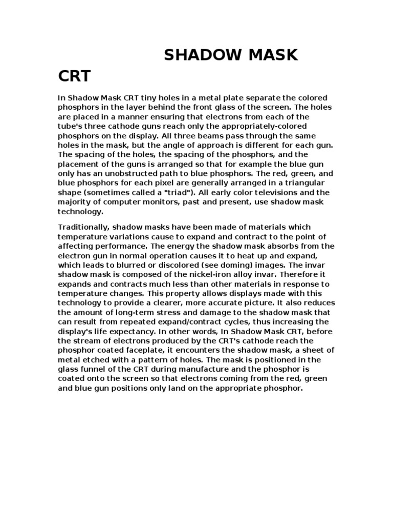 Shadow Mask Crt | Cathode Ray Tube | Electronics