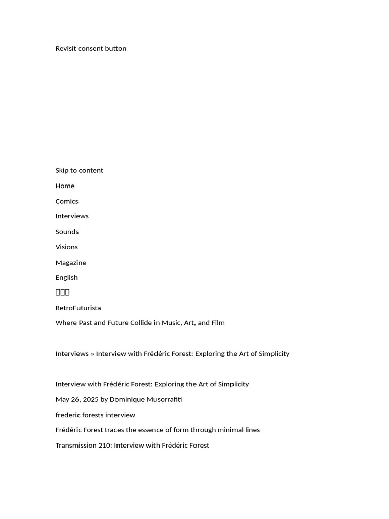Frédéric Forest: The Art of Minimalism | PDF | Silence | Minimalism