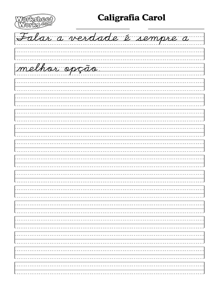 WorksheetWorks Caligrafia Carol 1 | PDF