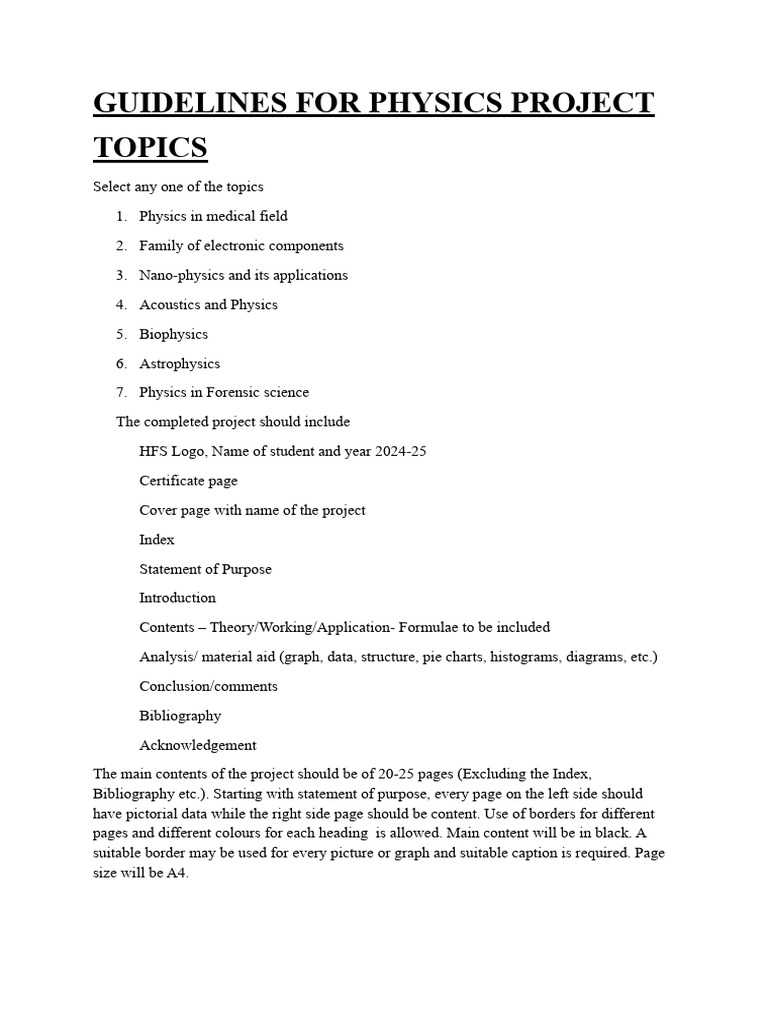 Physics Project Guidelines 2024-25 | PDF | Radiation Therapy | Medical ...