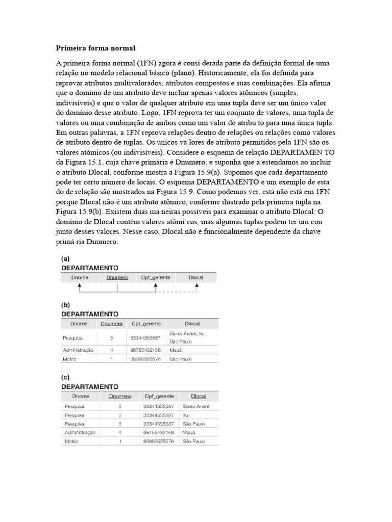 Entendendo a Primeira Forma Normal (1FN) | PDF