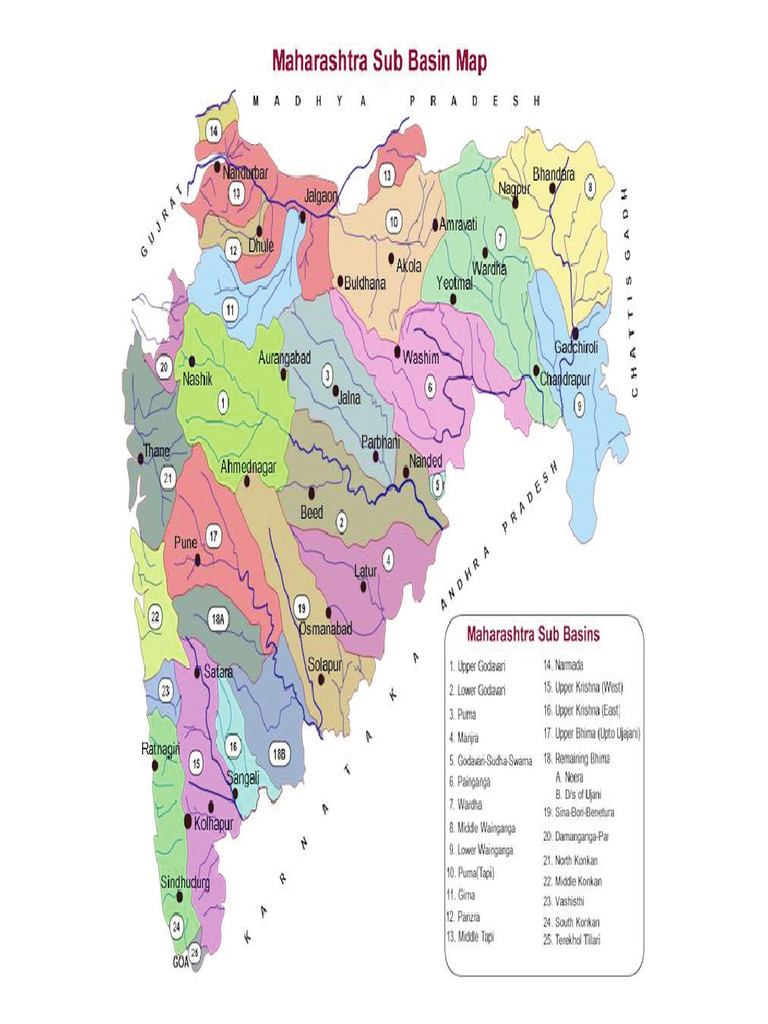 8 River Sub Basins of Maharashtra Source HP WRD GoM | PDF