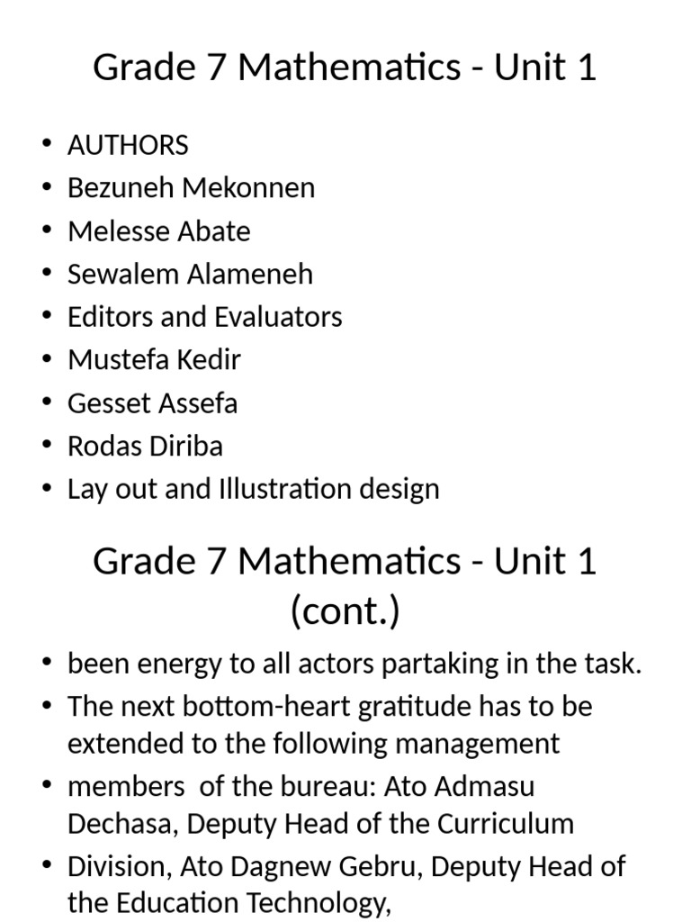 Grade 7 Math Unit 1 | PDF