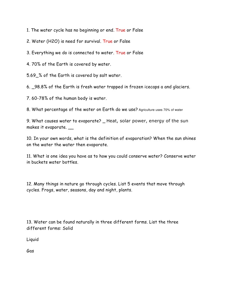Water Cycle and Conservation Facts | PDF | Evaporation | Precipitation