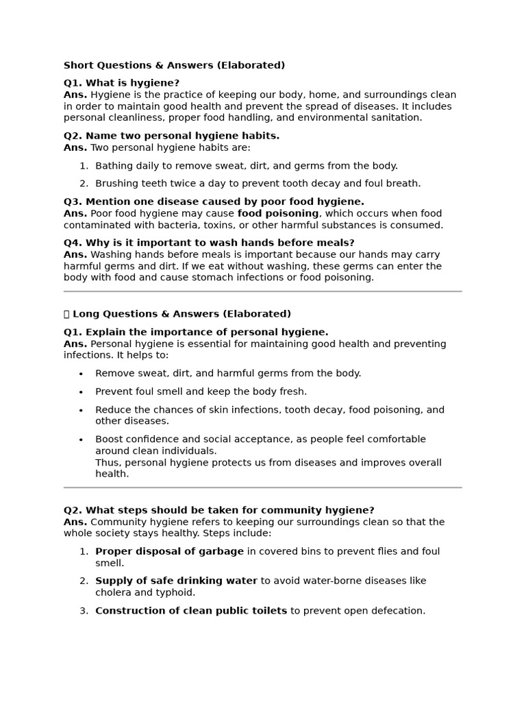 Essential Hygiene Practices Explained | PDF | Hygiene | Hand Washing