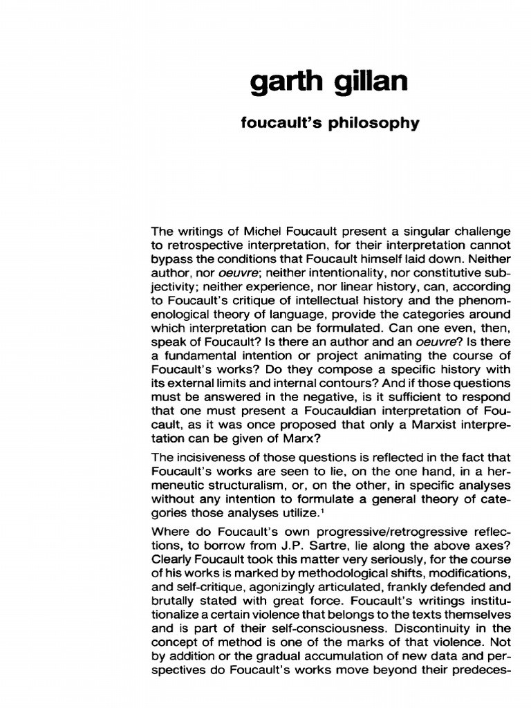 Foucault's Philosophy: Discourse and Desire | PDF | Michel Foucault ...