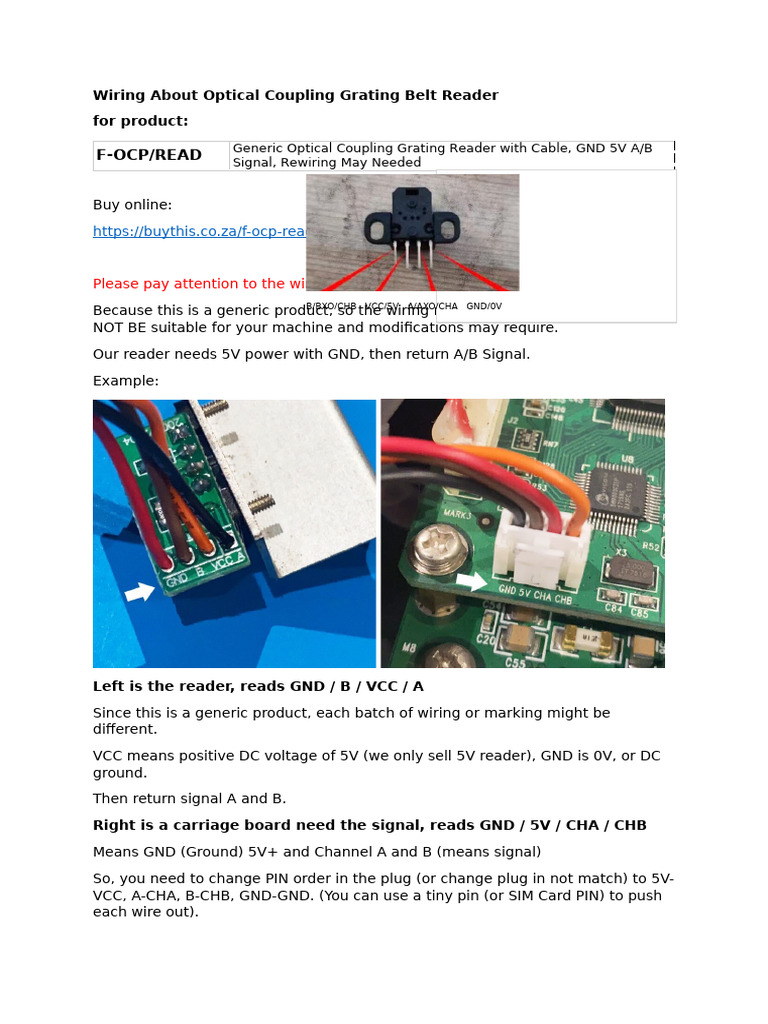 Optical Coupling Grating Reader Wirings | PDF