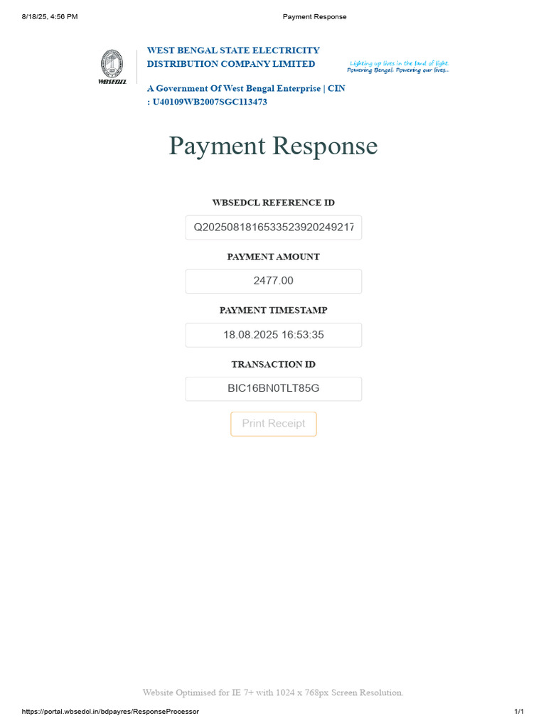 Payment Response | PDF