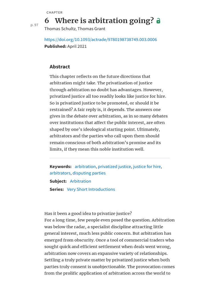 Future of Arbitration: Pros and Cons | PDF | Arbitration | Arbitral ...