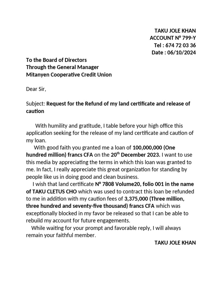 Land Request | PDF
