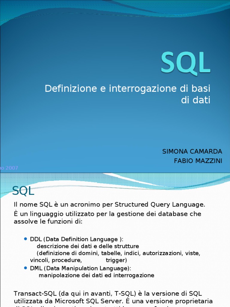 Corso Sql