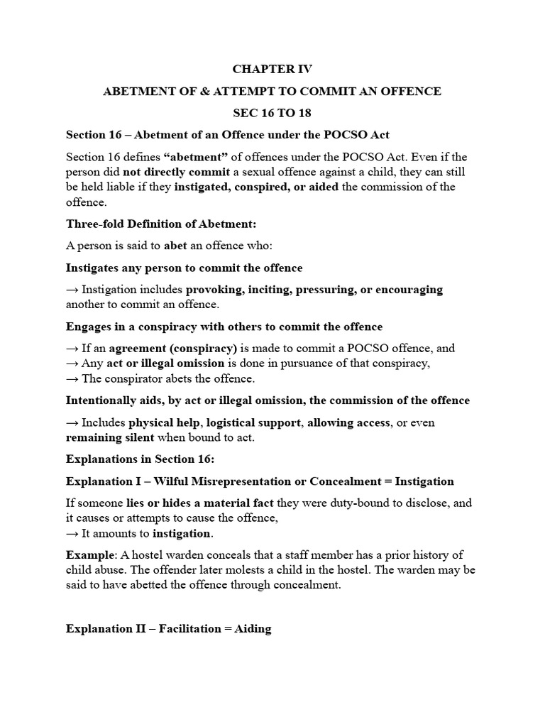 Chapter IV Abetment of & Attempt To Commit An Offence | PDF | Aiding ...