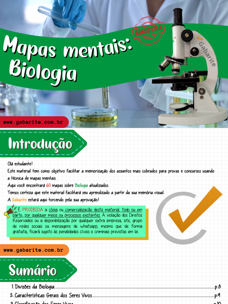A8 - Biologia (60 Mapas Mentais) - Amostras | PDF | Mitose | Célula ...