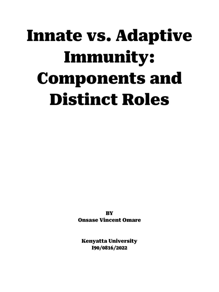 Innate vs. Adaptive Immunity Explained | PDF | Immune System | Adaptive ...