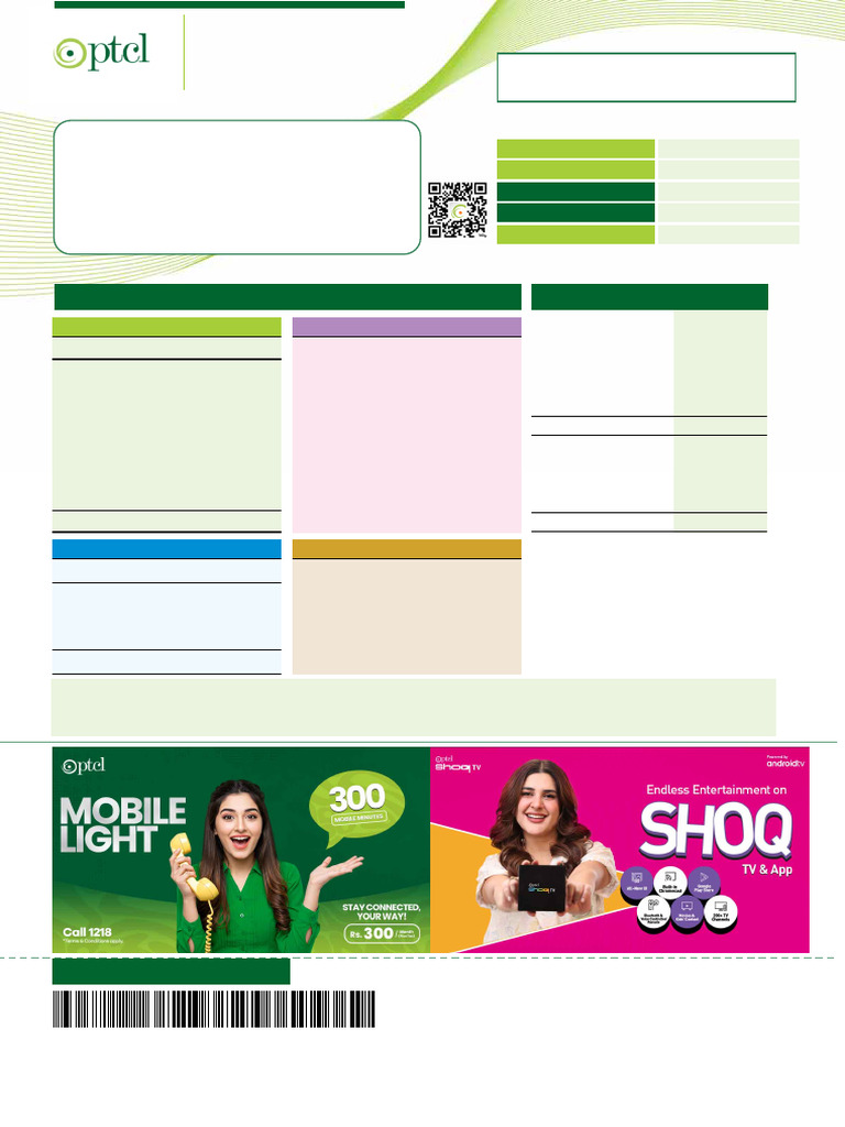 PTCL - BILL - August 05, 2025 1754404500047 | PDF | Payments