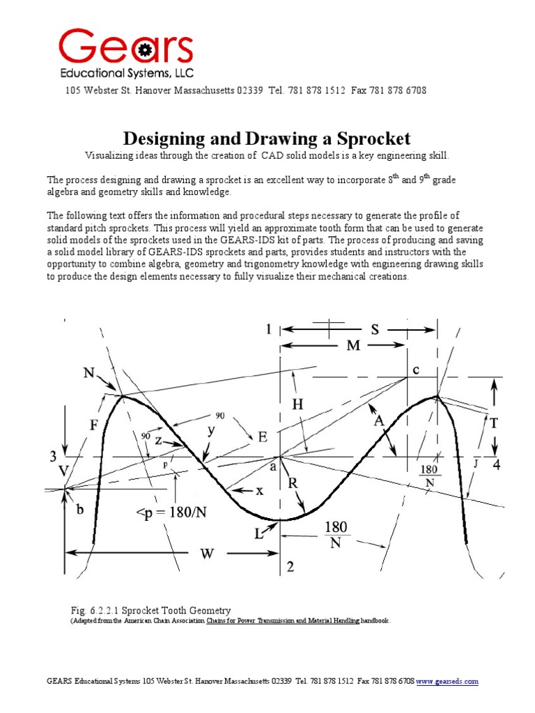 Sprocket Design and Drawing Guide | PDF