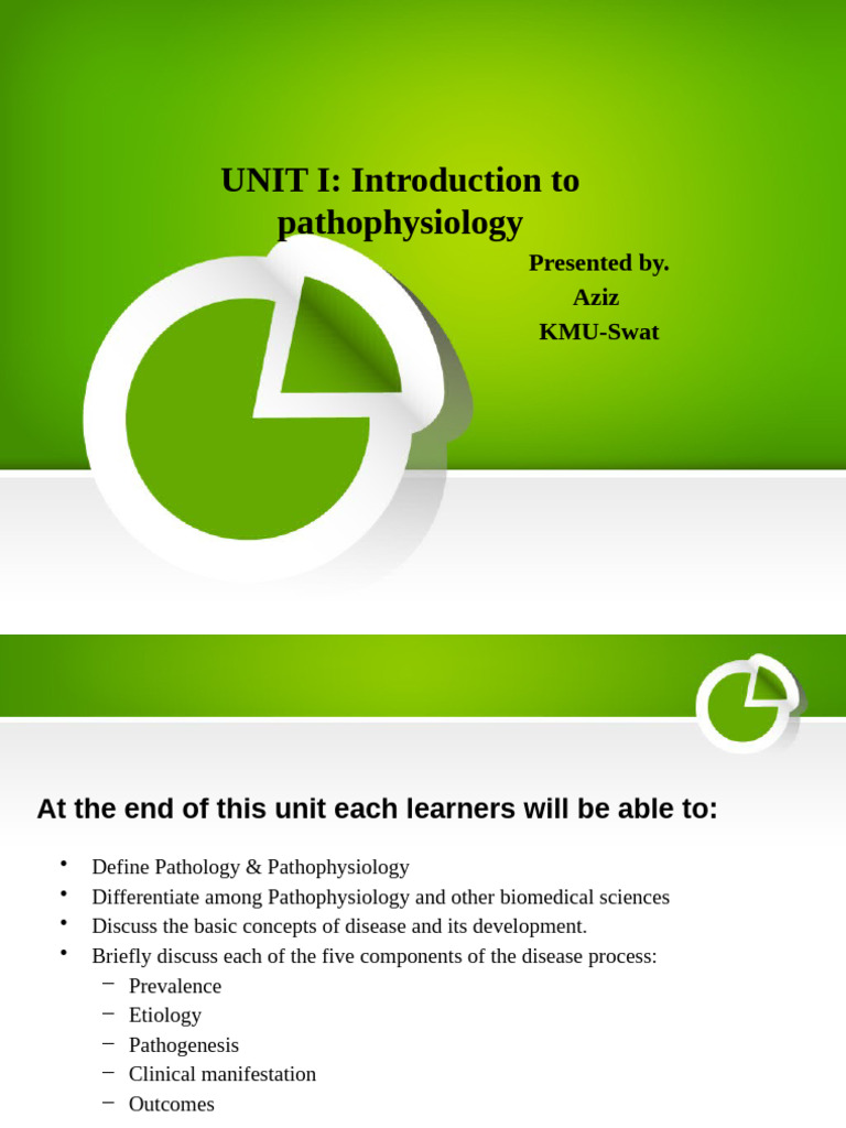 UNIT-I Introduction To Pathophysiology | PDF | Pathology | Histopathology