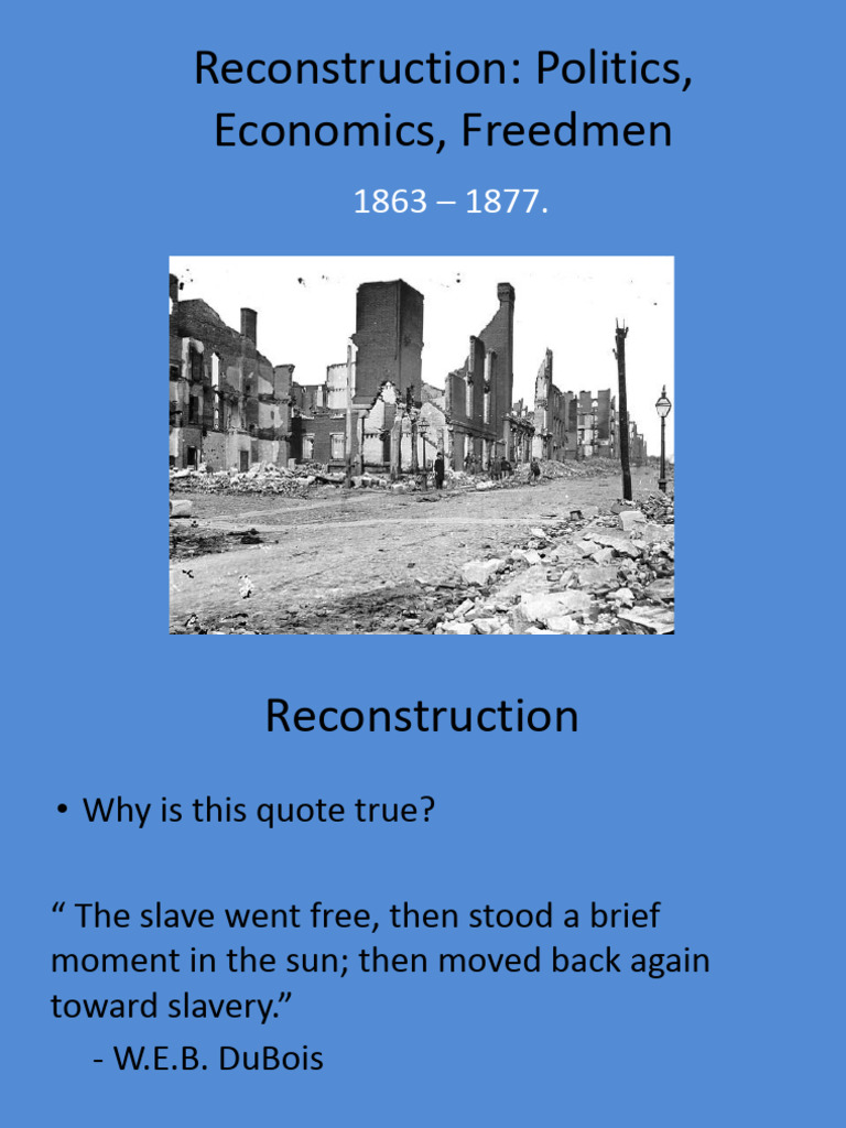 Reconstruction Era: Politics & Freedmen | PDF | Reconstruction Era ...